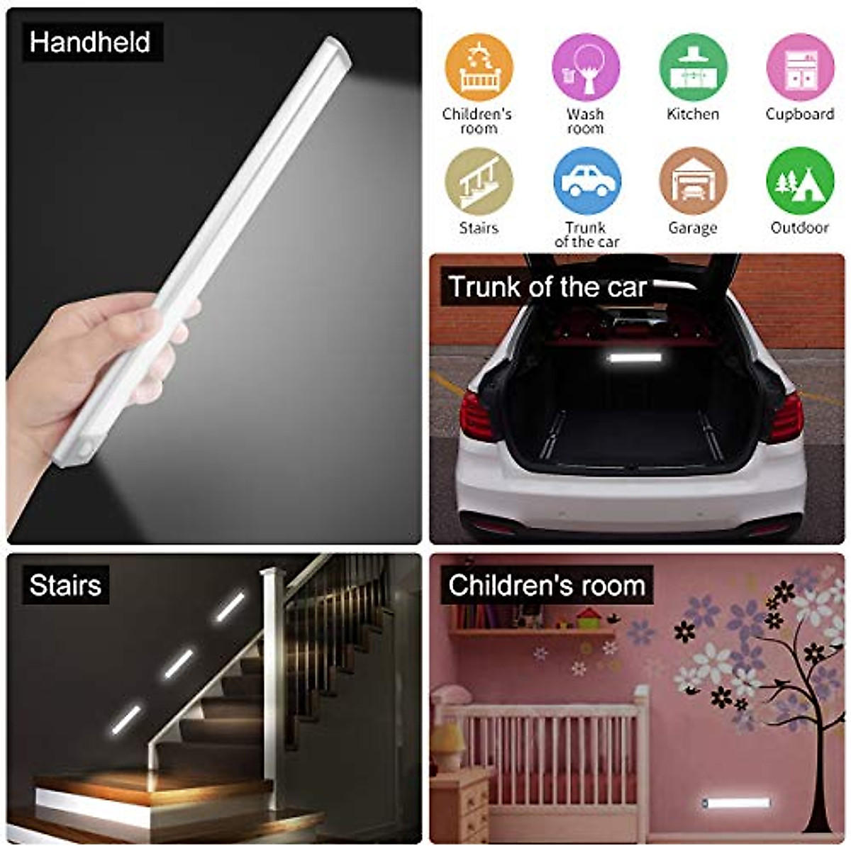 30-LED Motion Sensor Cabinet Light,Under Counter Closet Lighting, Wireless USB Rechargeable Kitchen Night Lights,Battery Powered ,Uniform Light for Wardrobe,Cupboard（Warm Light）-2Pack