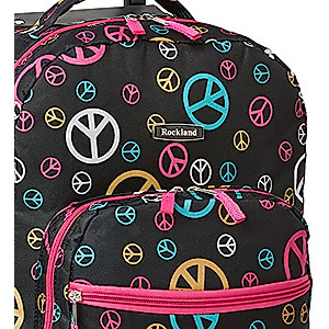 Rockland Double Handle Rolling Backpack, Peace, 17-Inch
