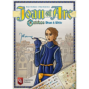 Capstone Games Joan of Arc: Orléans Draw & Write - Capstone Games, Competitive Or Solo Mode, -Tile Placement Strategy Game, Ages 10+, 1-5 Players, 45 Minute Playing Time