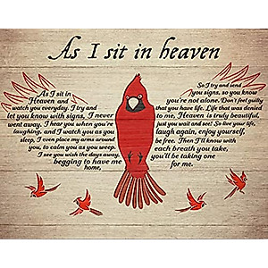 Vintage Cardinal Tin Sign cardinal that fell from the sky When I was Sitting in Heaven Sign for Home Garage Decoration Momery Gift 12x8inch