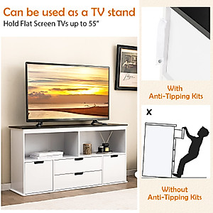 Costzon Kids Toy Organizers and Storage, Multifunctional Storage Cabinet Toy Chest with Blackboard, 4 Drawers and 2 Cubbies, Kids Bookshelf and Toy Storage for Playroom, Nursery, Living Room, White