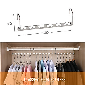 GEFTOL Space Saving Hangers Metal Hanger Magic Cascading Hanger Closet Clothes Organizer(4 Pack)