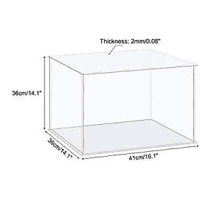 MECCANIXITY Acrylic Display Case Box Clear Dustproof Protection Showcase 16.1x14.1x14.1 Inch for Collectibles Display