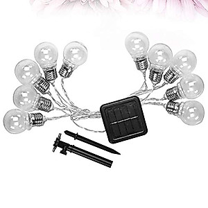 SOLUSTRE Solar Light Outdoor, 2. 5M 10LED Retro Bulbs String Lights Energy LED Waterproof Warm White Lamps for Festival Party Home Garden (Black)