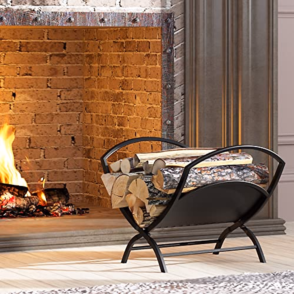 Fire Beauty Fireplace Log Holder Folding Firewood Rack Indoor, Outdoor Firewood Rack,Stacking Rack,Storage Rack for Firewood