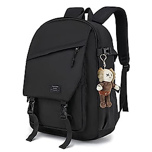 Sqodok Backpack for School Backpacks for Girls Black Bookbag for Women Men Teen College Shool Bag for Middle School High School Cute Casual Daypack Aesthetic Rucksack Back Pack for Travel