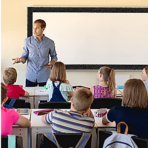 Teacher Created Resources White Painted Dots on Black Straight Rolled Border Trim (TCR8911)