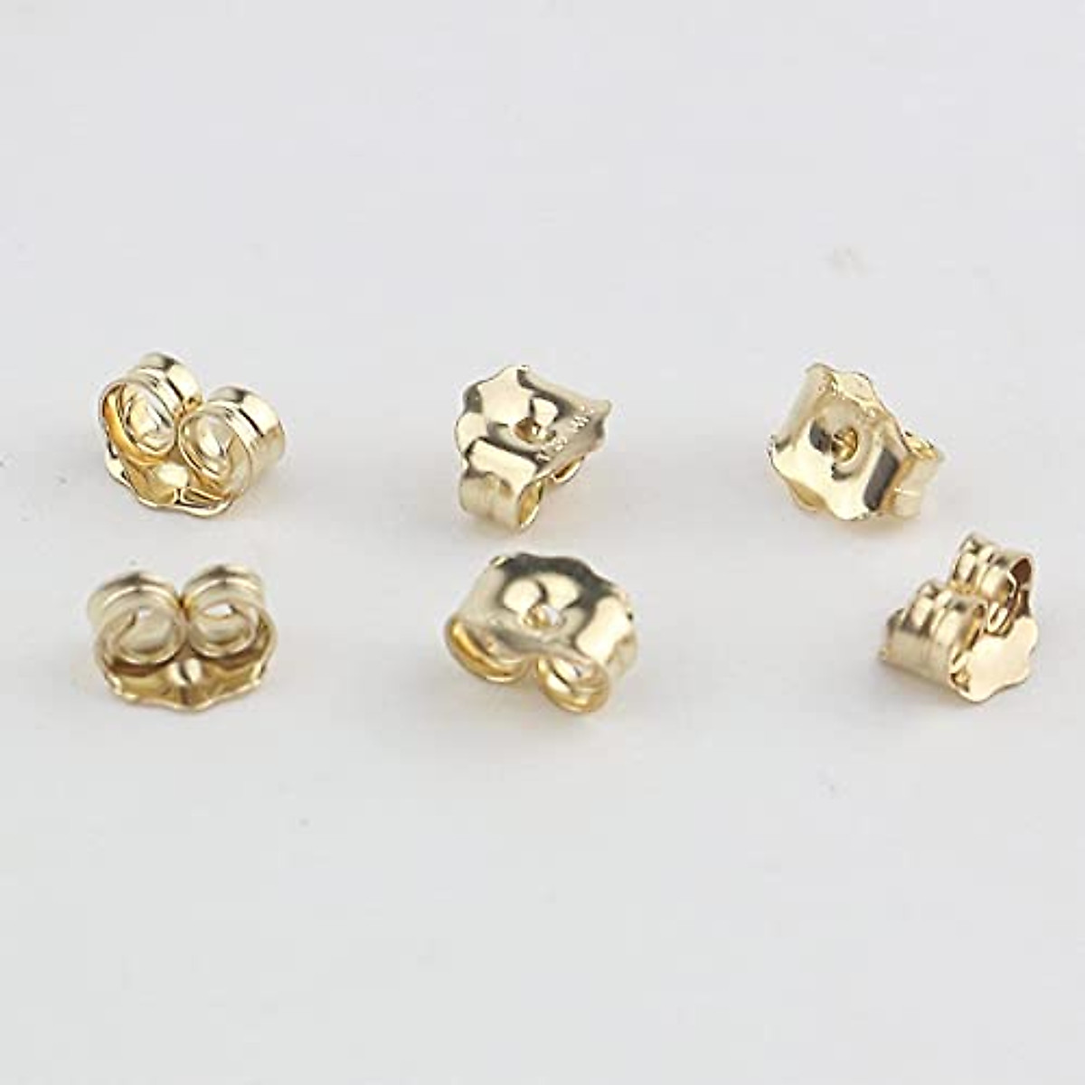 Orgrimmar 14K Gold Earring Backs Yellow Ear Locking for Stud Ear Rings (3 Pairs)