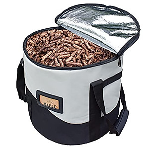 TOHONFOO 20LBs Fuel Pellet Storage Bag - Wood Pellet Container - Smoker Pellet Dispenser - Wood Pellet Storage Bucket - Anti-Shock Foam Layer Reduces Wood Pellets/Charcoal Chipping
