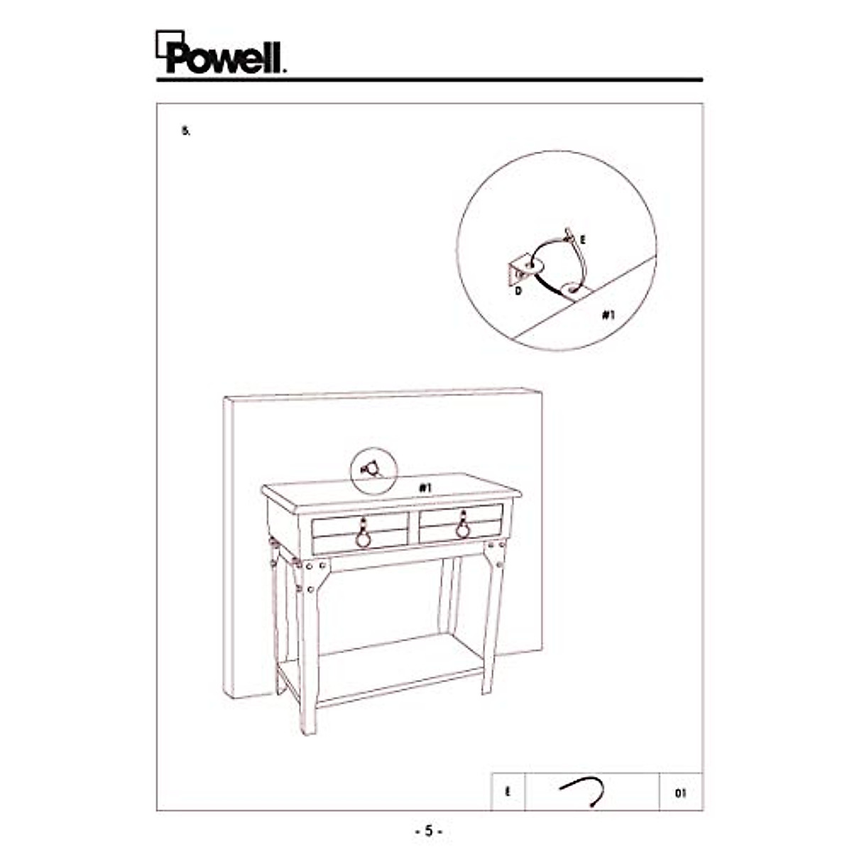 Powell Furniture Calypso Small Hall Console