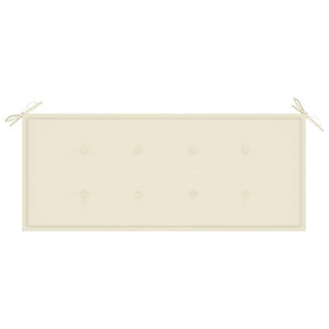 vidaXL Folding Garden Bench, Outdoor Foldable Acacia Wood Patio Bench with Cushion, Wooden Bench for Porch Balcony, Retro Style, Solid Wood Acacia