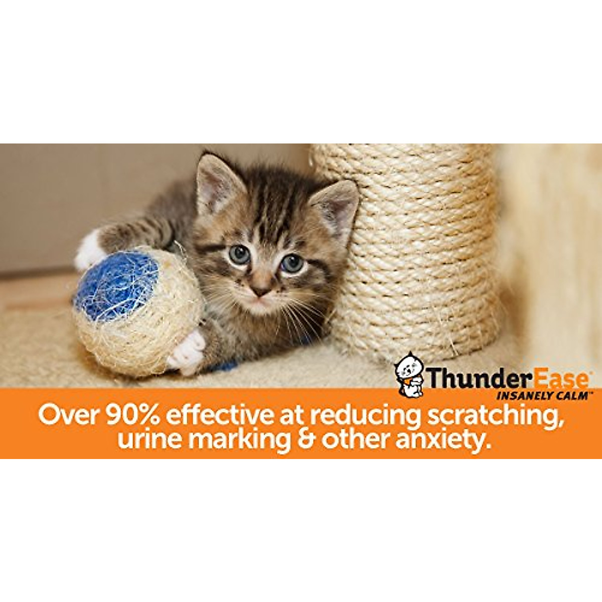 ThunderEase Cat Calming Pheromone Diffuser Refill | Powered by FELIWAY | Reduce Scratching, Urine Spraying, Marking, and Anxiety (60 Day Supply)