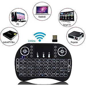 Mini Keyboard i8 2.4G Air Mouse Wireless Keyboard with Touchpad, Rechargeable Handheld Keyboard Remote for Smart TV, Android TV Box, KODI, Raspberry Pi, PC
