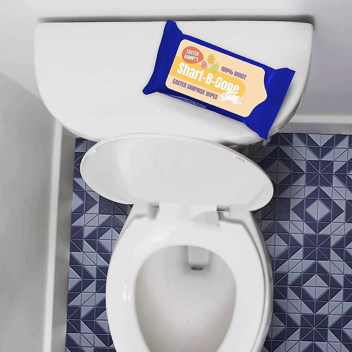 Easter Bunny Shart B Gone Moist Wipes - Funny Teen Gift Basket Ideas Travel Pocket Sized Sharted Wipes Disposable Towelettes Gears Out