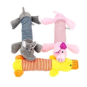 Dog Cat Fleece Toys Elephant Duck Pig Chicken Legs Pet Funny Plush Toys Fit for All Pets Popular Squeak Chew Sound Dolls