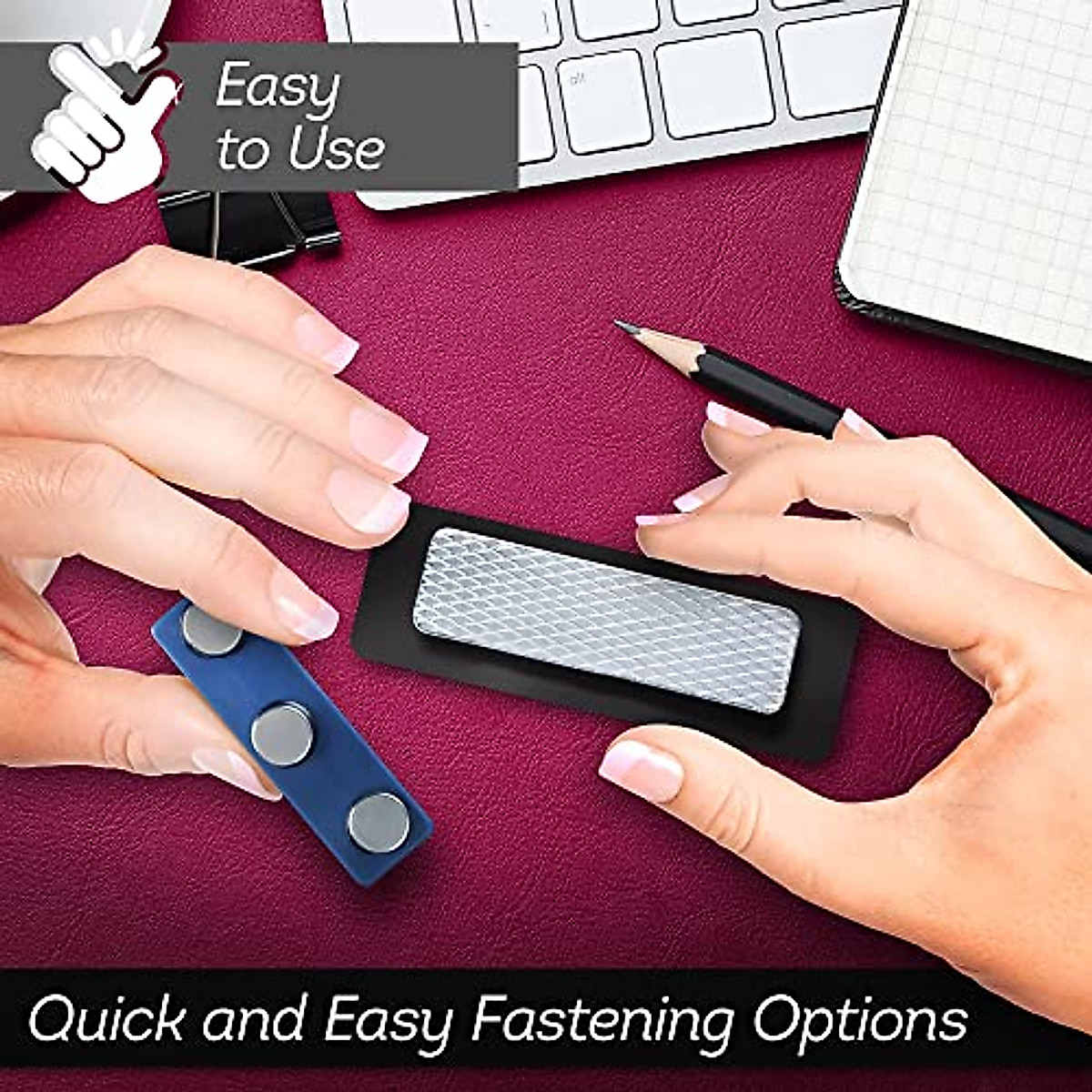 Name Tag, Magnetic Name Tags, Personalized Name Tags, 1" x 3", Durable Engravable Impact Acrylic Material, Made in The USA by My Sign Center (Classic Rectangle)