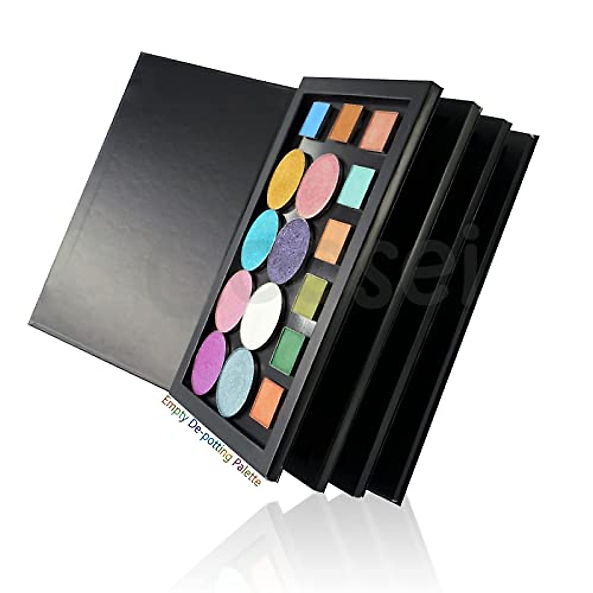 Coosei 4-Layer Book Shaped Magnetic Eyeshadow Palette Empty Makeup Storage Box For Eyeshadow Lipstick Blush Powder extra large big space