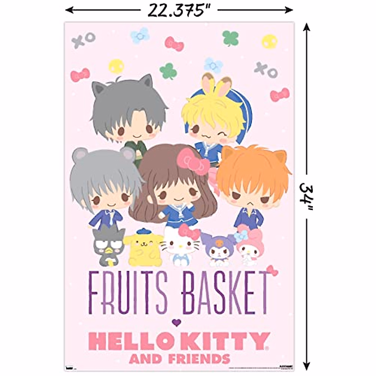 Trends International Fruits Basket x Hello Kitty and Friends - Group Wall Poster