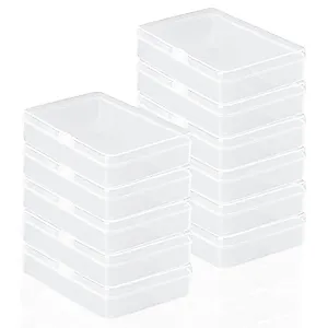 Clear Plastic Beads Storage Containers Empty Mini Storage Containers Box,12 Pack Plastic Storage Containers with Lids,Beads Storage Box with Hinged Lid for Beads,Earplugs,Pins, Small Items