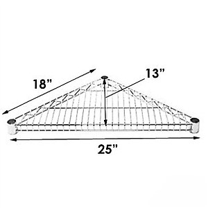 Shelving Inc. 18" Triangle Corner Wire Shelving with 4 Tier Shelves - 54" h, Weight Capacity 800lbs Per Shelf