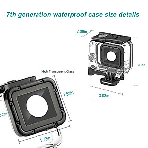 HONGDAK Waterproof Housing Case for GoPro Hero 4/3/3+, 60M/196FT Underwater Protective Dive Housing Shell with Bracket Mount Accessories for GoPro Hero4, Hero3+, Hero3 Action Camera Outside Sports