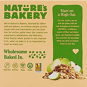 Nature's Bakery Oatmeal Crumble Bars, Apple, Real Fruit, Vegan, Non-GMO, Breakfast bar, 1 Box With 6 Packs, 6 Count