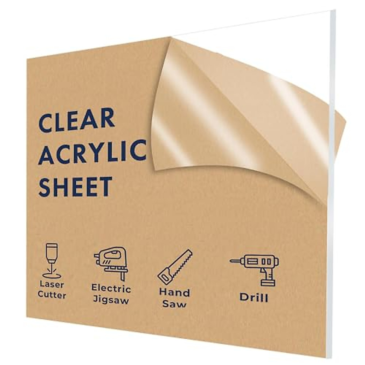 Falken Design Acrylic CL-1/16-2460 Plexiglass Sheet, Clear, 24" x 60" x 1/16"