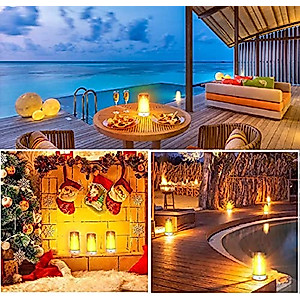 Led Flame Light, Flicking Flame Candles Fire Lanterns Outdoor Hanging Lamps with Remote and 4 Flame Modes for Home Party Garden Christmas Decoration