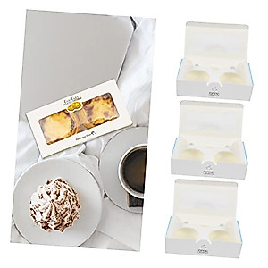 MUSISALY 25pcs Boxes Window Egg Tart Box Mini Cake Boxes Mini Muffins Window Box Bracket Gift Boxes with Lids for Presents Individual Cake Carrier Egg Tart Gift Packaging Box Cupcake Box