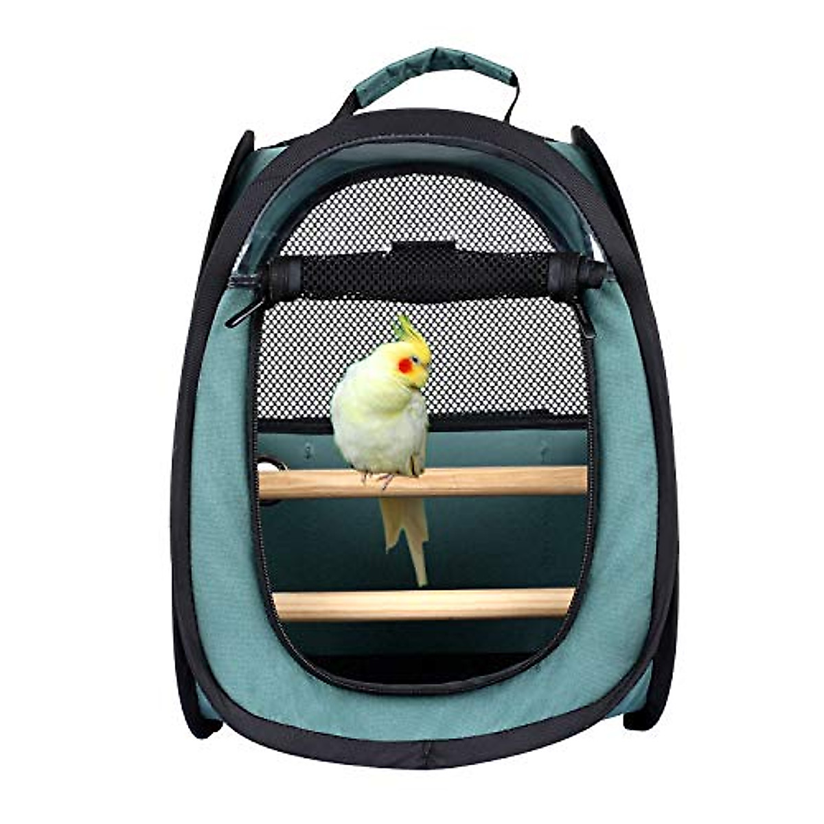 Akinerri Birds Travel Carrier, Small Bird Travel Bag, Transparent Breathable Travel Cage Bird Parrot Carrier, Include Perch and Bottom Tray