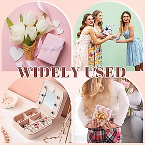 Sweetude Travel Jewelry Box Initial Jewelry Case Mini Pink Jewelry Organizer with Mirror Travel Ring Earring Jewelry Holder for Women Girls Mom Girlfriend Wedding Bridesmaid Friends Birthday Gifts (S)