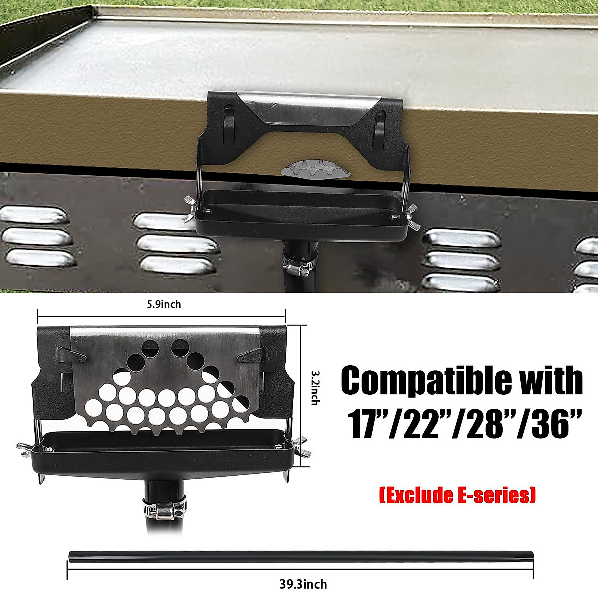 ZPMOCKAQ Rear Grease Drainage Funnel for Blackstone Grease Cup, Upgraded Food Mesh Screen Block Grease Trap, Innovative Blackstone Accessories, Flexible Large Capacity with Hose