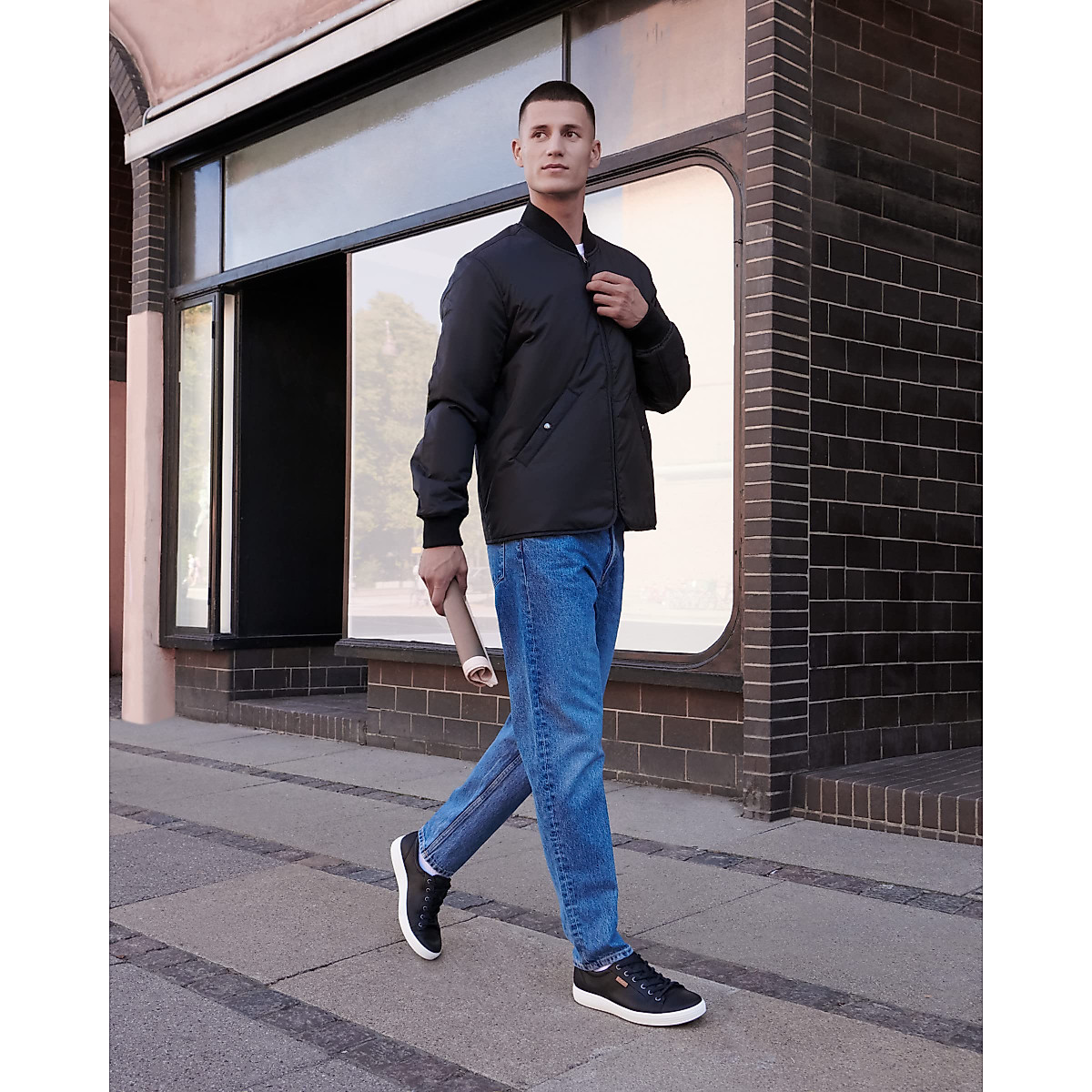 ECCO Men's Soft 7 Sneaker, Black, 11-11.5