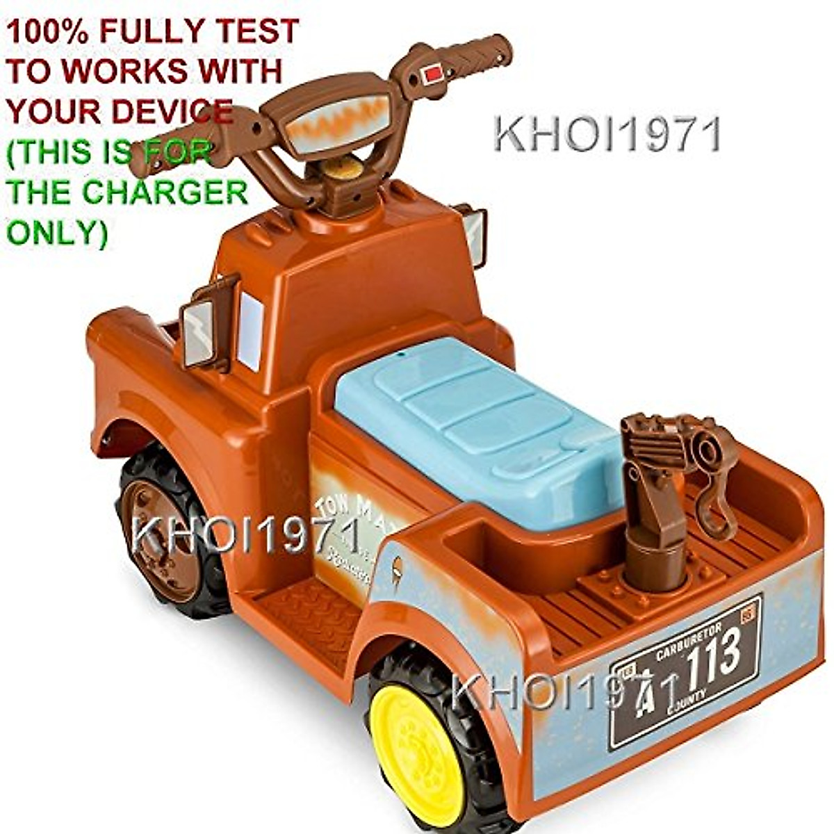KHOI1971 Wall Charger AC Adapter Compatible with KIDTRAX Pacific Cycle Disney Cars Tow Mater Ride on Quad Walmart Target Toy R US 6V Batt Charger NOT Created or Sold by KIDTRAX Pacific Cycle Disney