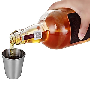 HIDORAN 6 PCS 2 Ounce Stainless Steel Shot Cups Shot Glass Drinking Vessel Unbreakable Metal Shooters for Whiskey Tequila Liquor Great Barware Gift