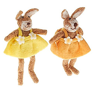 KALALOU CHB1607 Set of Colorful Felt Rabbits, One Size, Multicolored