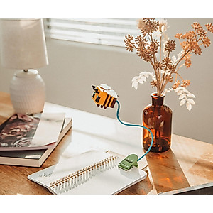 Minecraft Yellow Bee Battery-Powered Reading Light with Clip and Adjustable Arm