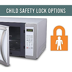 Farberware Countertop Microwave 1000 Watts, 1.1 cu ft - Microwave Oven With LED Lighting and Child Lock - Perfect for Apartments and Dorms - Easy Clean White, Platinum