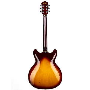 Grote Full Scale Left-Handed Electric Guitar Semi-Hollow Body Guitar Stainless Steel Frets (Vintage Sunburst)