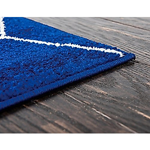 Unique Loom Trellis Frieze Collection Area Rug - Geometric (4' 1" x 6' 1", Navy Blue/ Ivory)