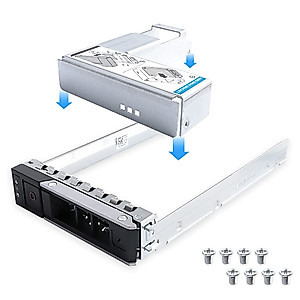 3.5" inch X7K8W 0X7K8W SAS SATA Hard Drive HDD Tray Caddy Compatible with Dell 14th Gen 14 G14 R640 R740 R740xd R840 R940 R440 R540 PowerEdge Server (1PCS 3.5" HDD Tray+2.5" Conversion Bracket)