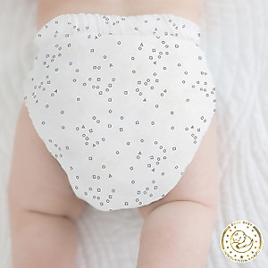 Amazing Baby Hybrid Cloth Diaper Cover with Pocket-Sling, Med, Sz 3 (12-25 lbs), Use with Boosties Inserts, Confetti, SmartNappy Set includes Cotton Knit Cover + Tri-fold Insert + Booster Pad