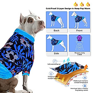LovinPet Sweater for Pitbulls - Pet Sweater, Skin-Friendly Flannel Fabric Clothes for Dog, Nocturnal Multi Prints Dog Clothes, Warm Dog Clothes for Small Dog Breeds for Cold Weather,