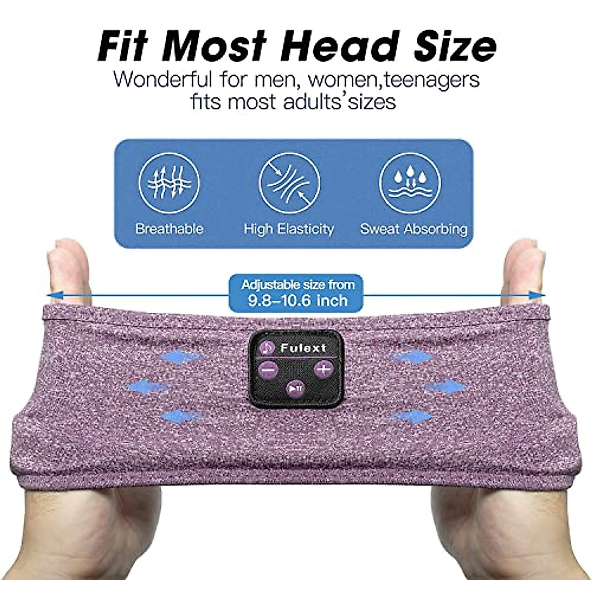 Lavince Sleep Headphones Bluetooth Sports Headband, Wireless Sports Headband Headphones with Ultra-Thin HD Stereo Speakers Perfect for Workout,Jogging,Yoga,Insomnia,Side Sleepers,Air Travel,Meditation