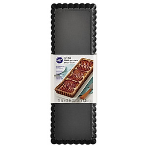 Wilton Extra Long Non-Stick Tart and Quiche Pan, the Fluted Edges on Your Tarts and Quiches will Add a Touch of Flair, 14 x 4.5-Inch