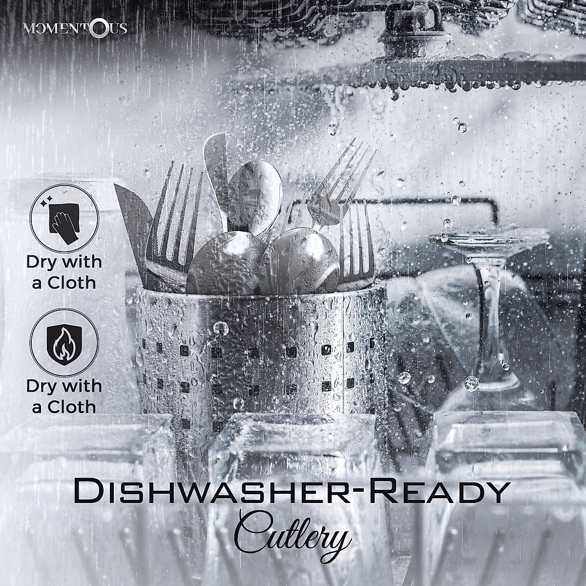 40 Piece Stainless Steel Flatware Sets for 8 with 1 Knife, 2 Spoons, and 2 Forks Kitchen Silverware Sets, Cutlery Set for 8, Kitchen Essentials