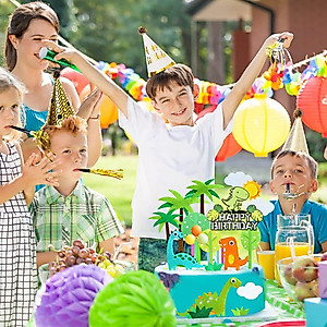 JOYEONDEF 30 Pcs Gold Birthday Party Hats Gold Cone Hats Includes 8 Birthday Paper Hats and 22 Gold Noise Makers (Black and gold suit)