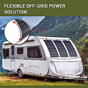 Solar Panel Solar Panel Kit 50W 18V Battery Charger Monocrystalline Pv Module with Solar Panel + Solar Controller + Car Charger + Battery Clip + Carabiner + Suction Cup, for Rv Camping Trail