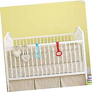 2Pcs Walking Crib Rings Crib Assistant Rings Baby Stands Ring Play Gym cot Rings Walking Stand Rings Baby cot Hanging Rings Crib Tool Ring Toddler Baby Playing Plastic Sports