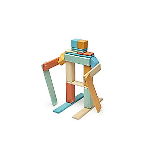 24 Piece Tegu Magnetic Wooden Block Set, Sunset, 1-99 years old